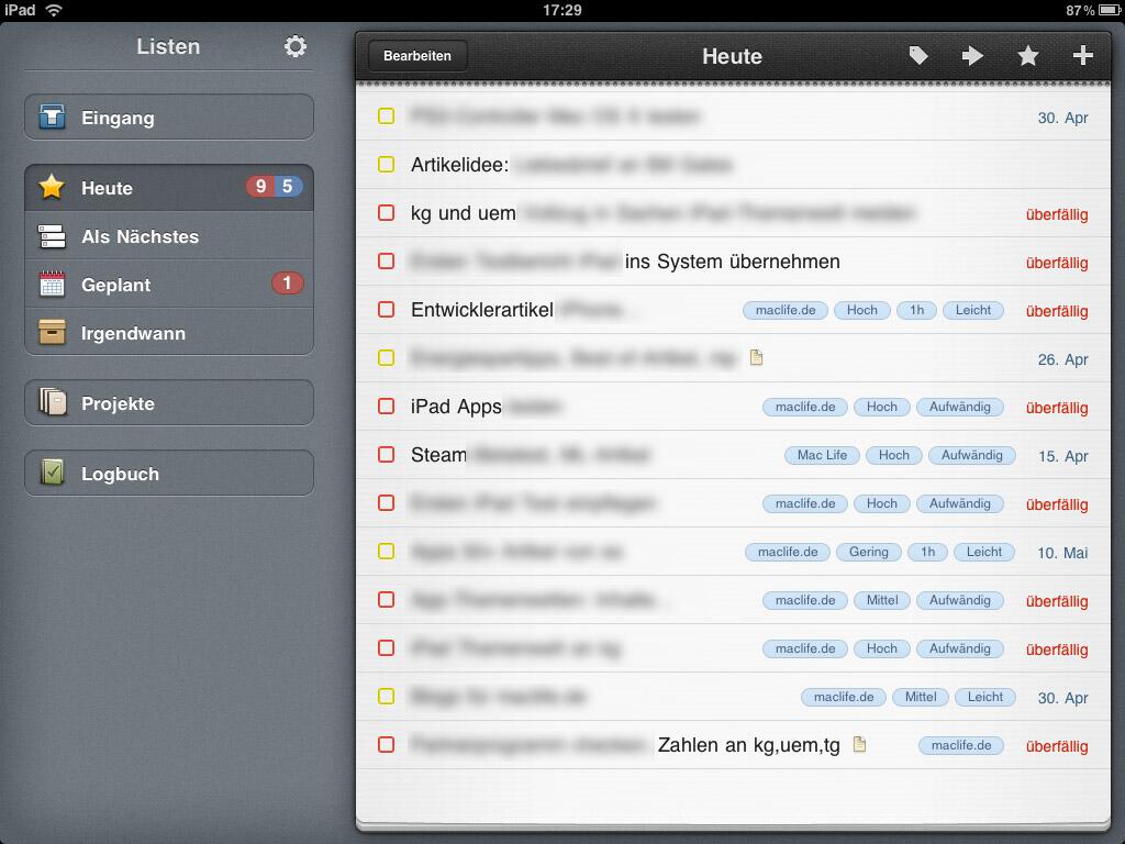 Things for iPad - App - Test | Mac Life