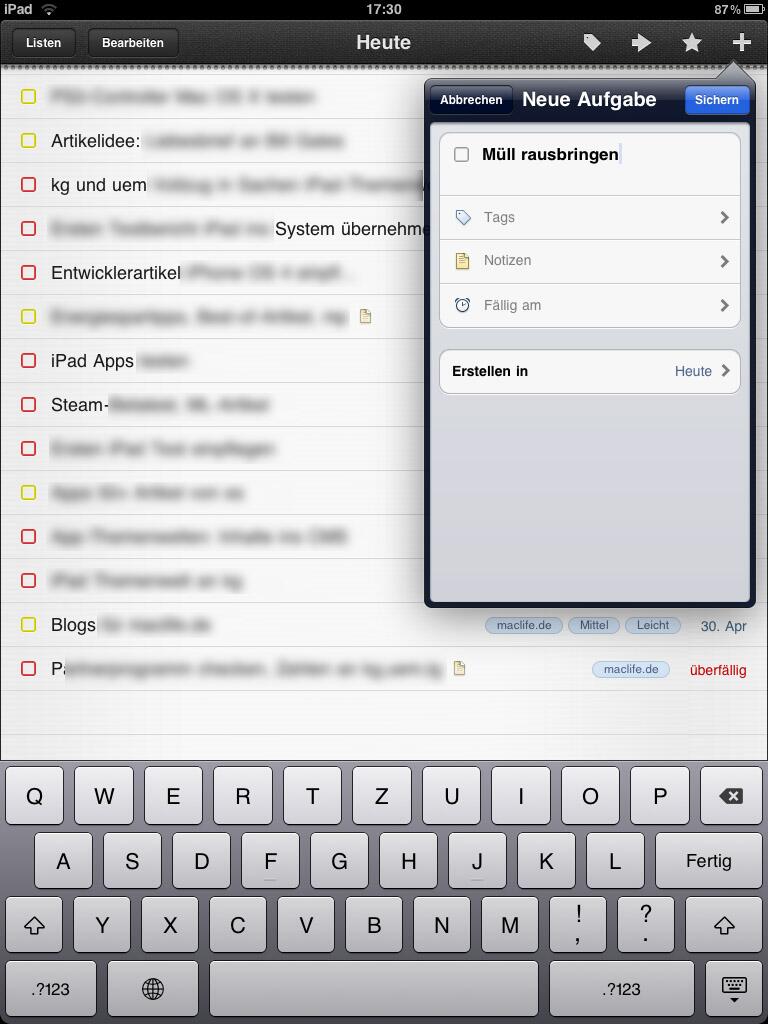 Things for iPad - App - Test | Mac Life