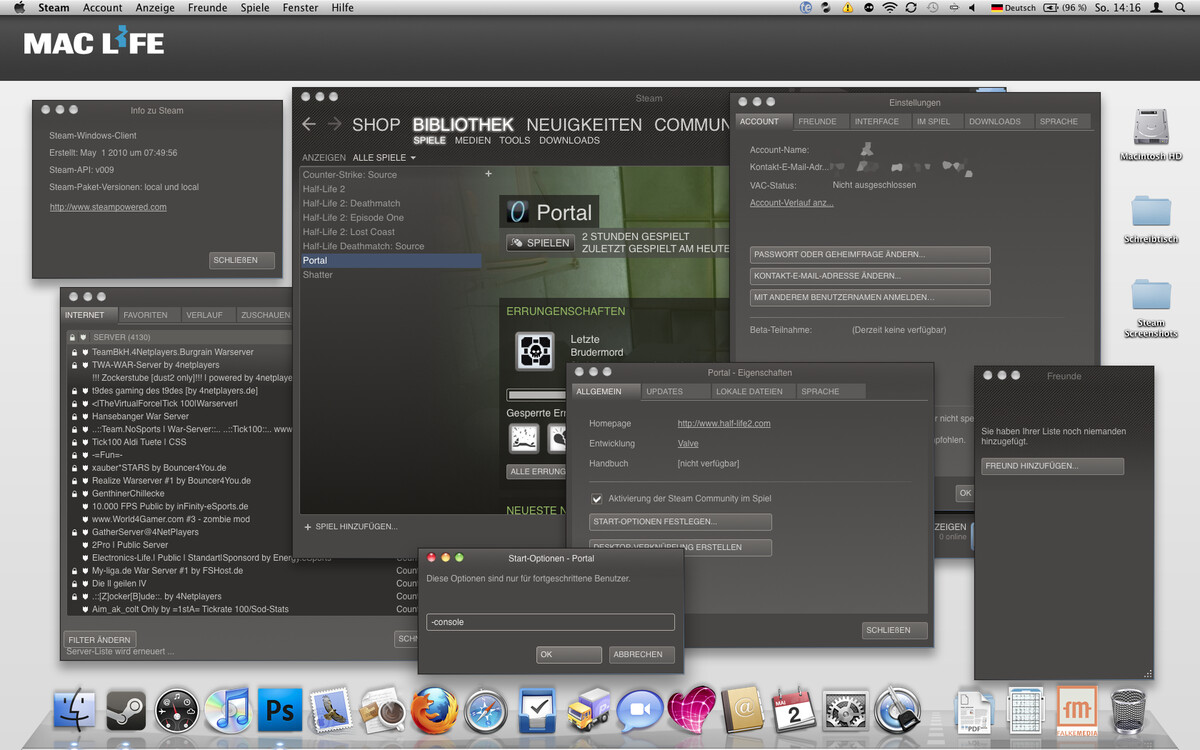 Steam und Portal für Mac OS X: Wir haben die ersten High-Res ...