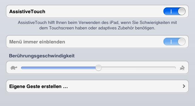 Bedienungshilfe Assistive Touch in iOS 5 Beta 3 aktiviert | Mac Life