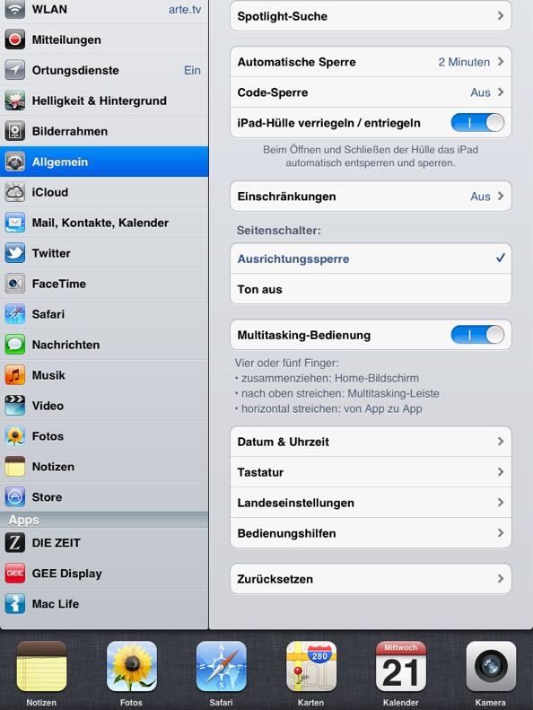 iOS 5: Multitasking-Gesten am iPad aktivieren | Mac Life