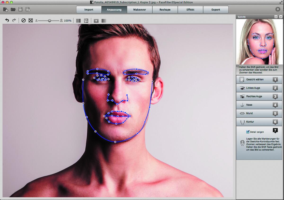 Software FaceFilter 3 SE: Unreine Haut, Fältchen und dunkle Augenringe ...