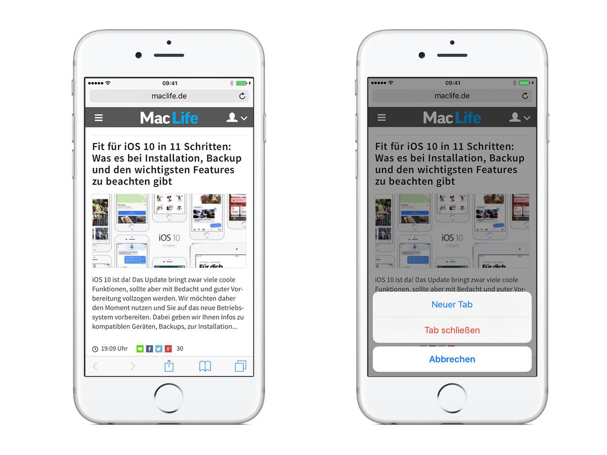 iOS 10: Schnell ein neues Safari-Tab öffnen - so geht’s | Mac Life