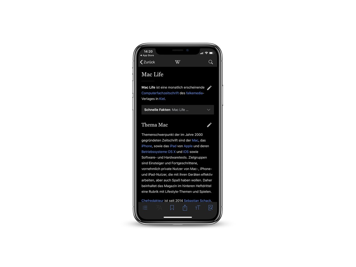 Nun auch Wikipedia: Immer mehr Apps mit dunklem Modus für iPhone X ...