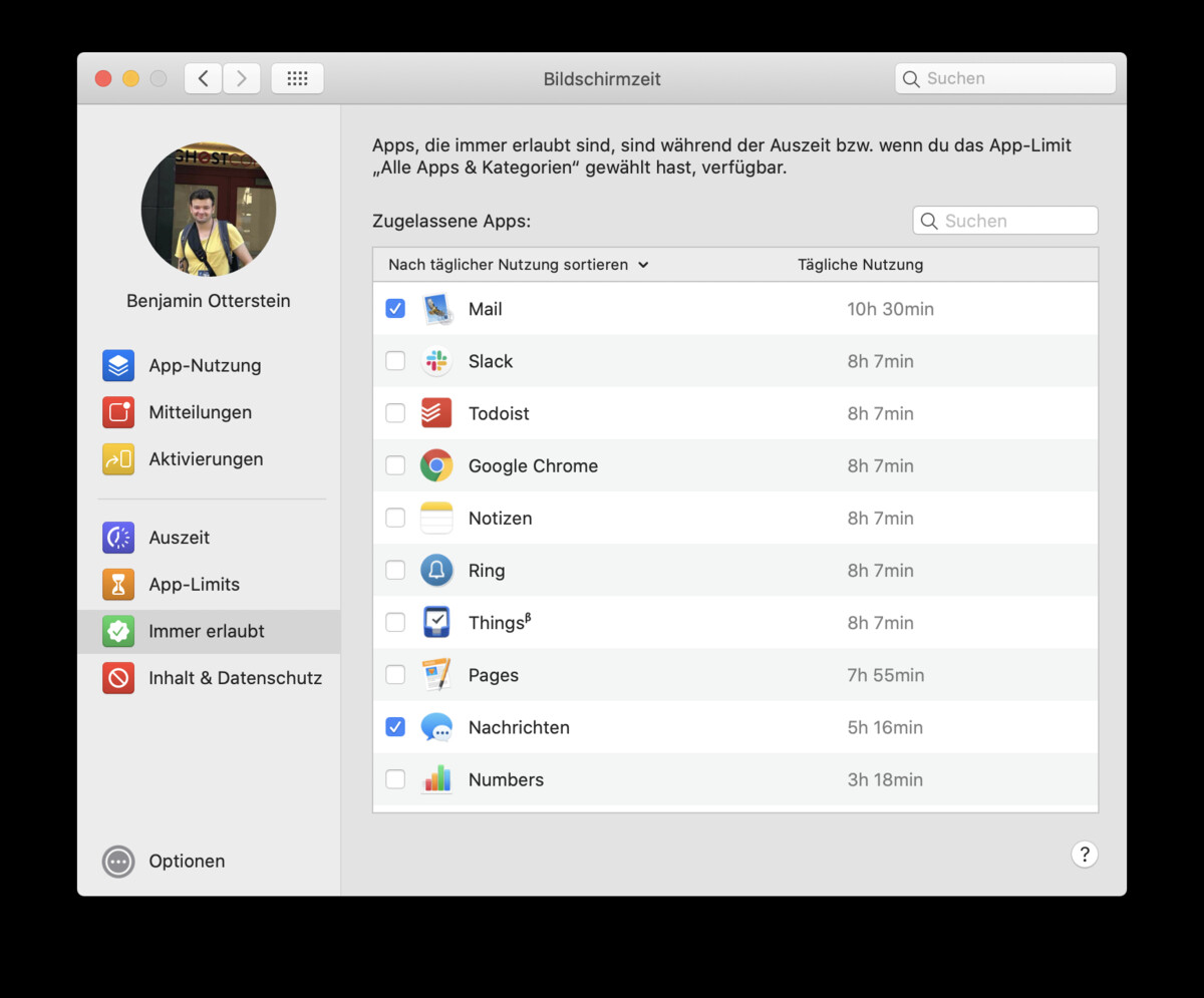 Bildschirmzeit am Mac: App-Limits anpassen, deaktivieren und entfernen ...
