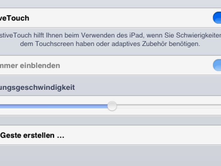 Bedienungshilfe Assistive Touch in iOS 5 Beta 3 aktiviert | Mac Life