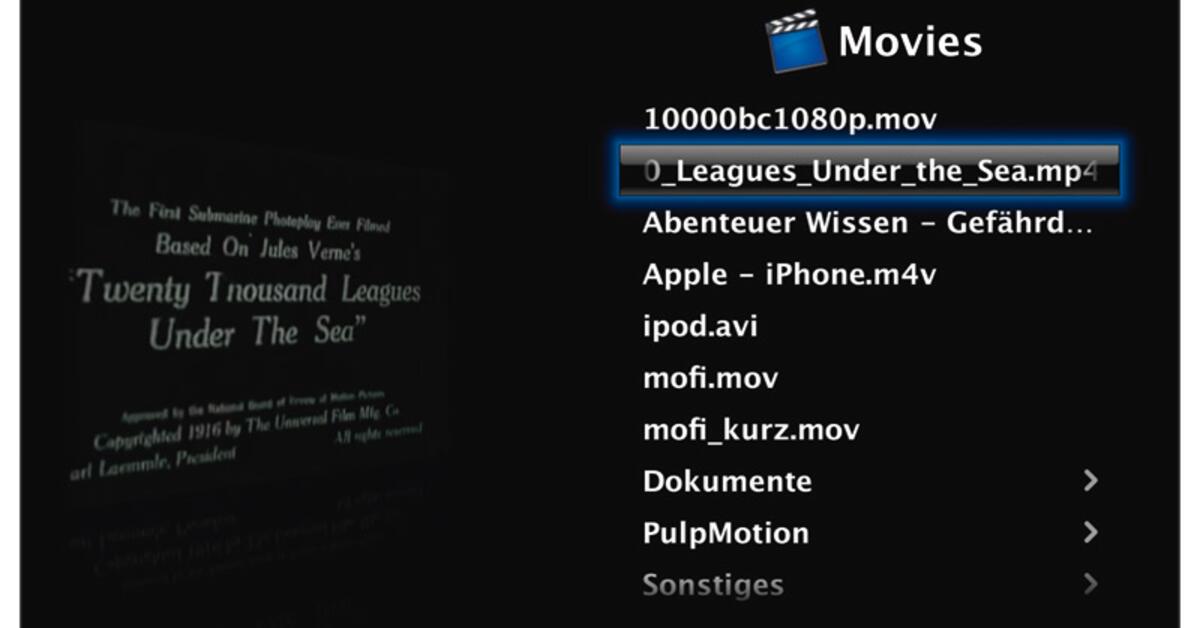 Öffnen Sie eine Videodatei mit Front Row 2 | Mac Life