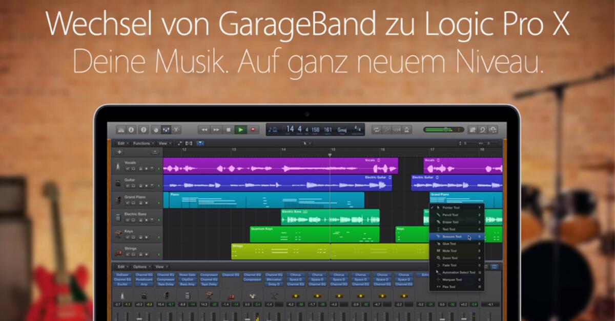 GarageBand vs. Logic Pro X: Apple wirbt für den Aufstieg in die ...