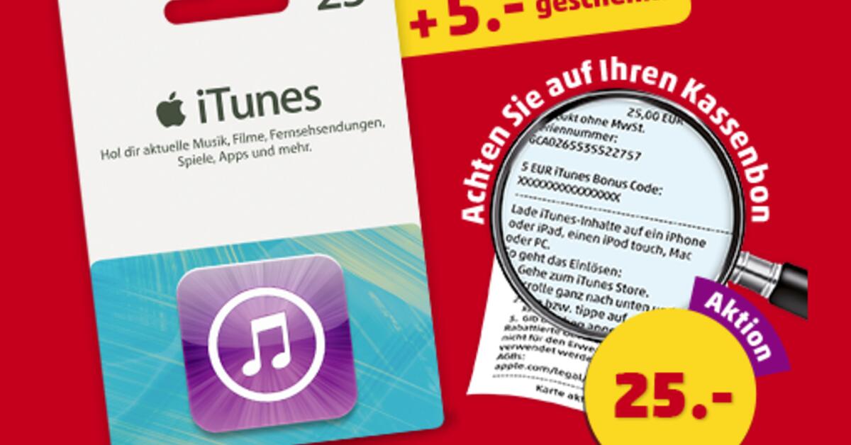 iTunes-Store-Geschenkkarten: 25 Euro bezahlen und für 30 Euro einkaufen ...