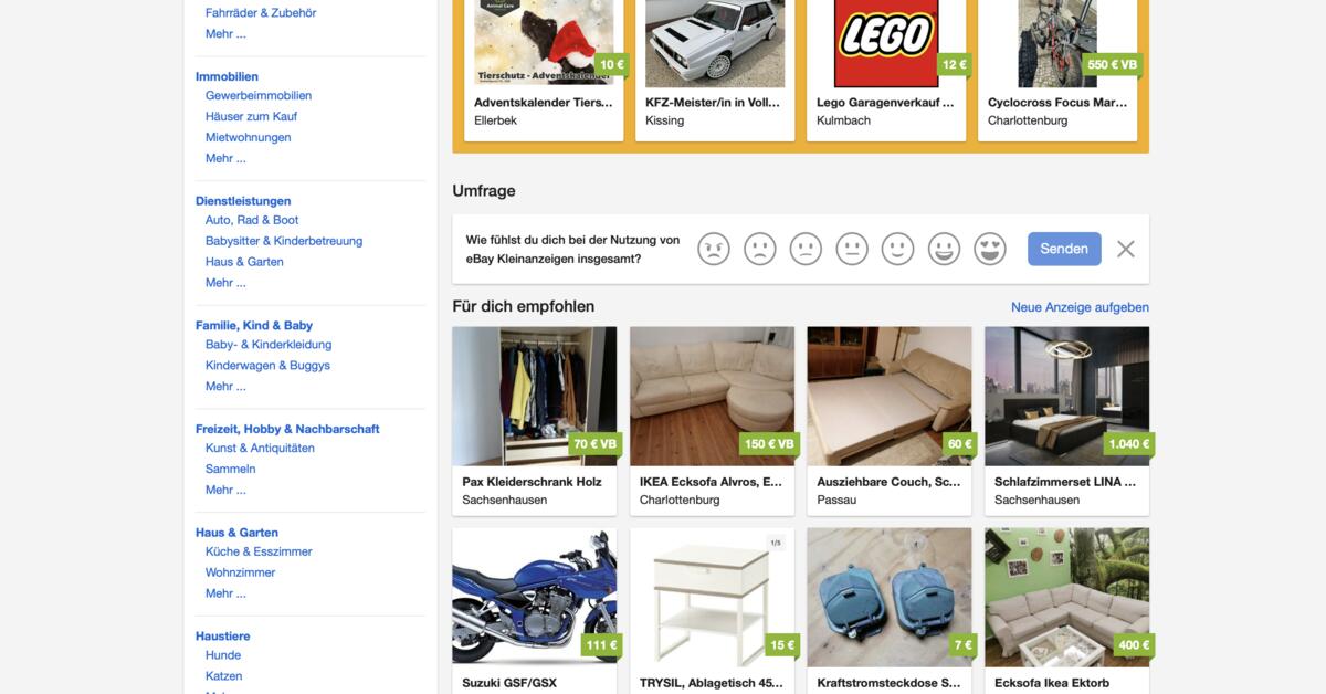 Faszinierend Ebay Kleinanzeigen Mbel Verkaufen Bild