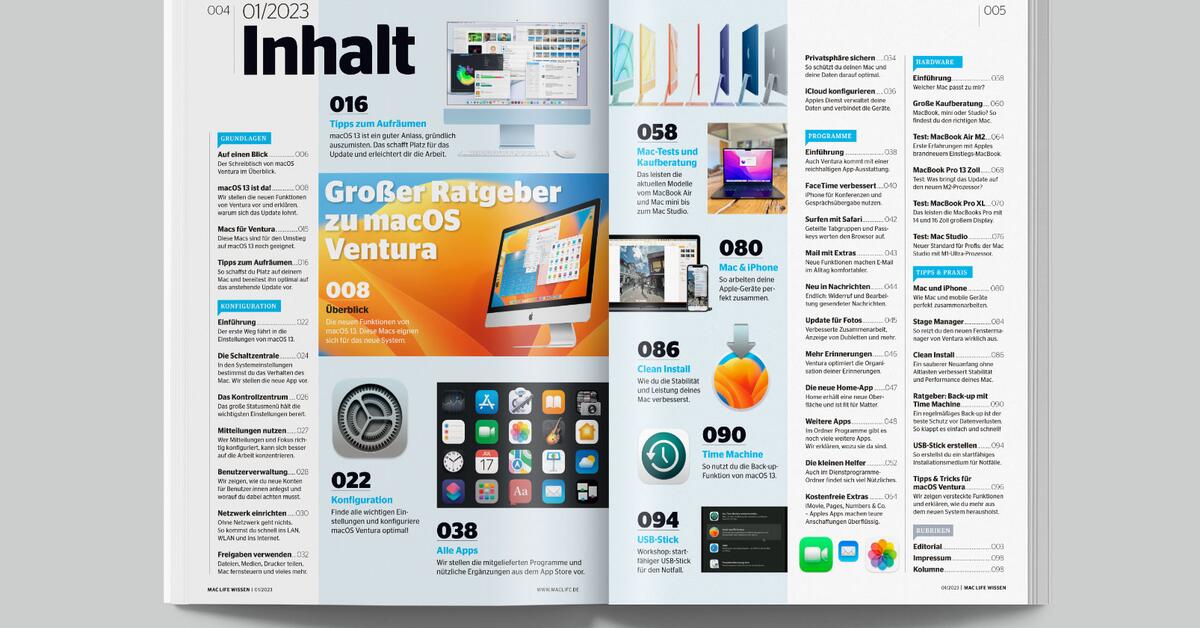 Die neue Mac Life Wissen 1/2023 ist da: macOS Ventura | Mac Life
