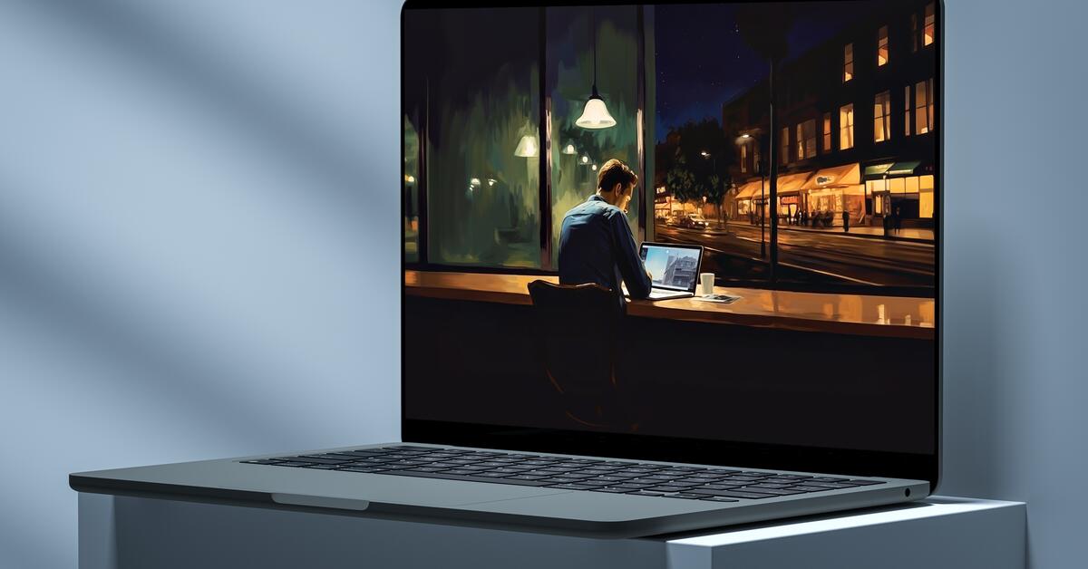 Basic Apple Guy: „Nachtschwärmer mit Mac“-Wallpaper herunterladen | Mac ...